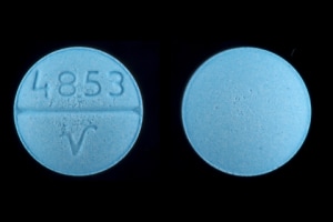 Pill Finder: 4853 V Blue Round - Medicine.com