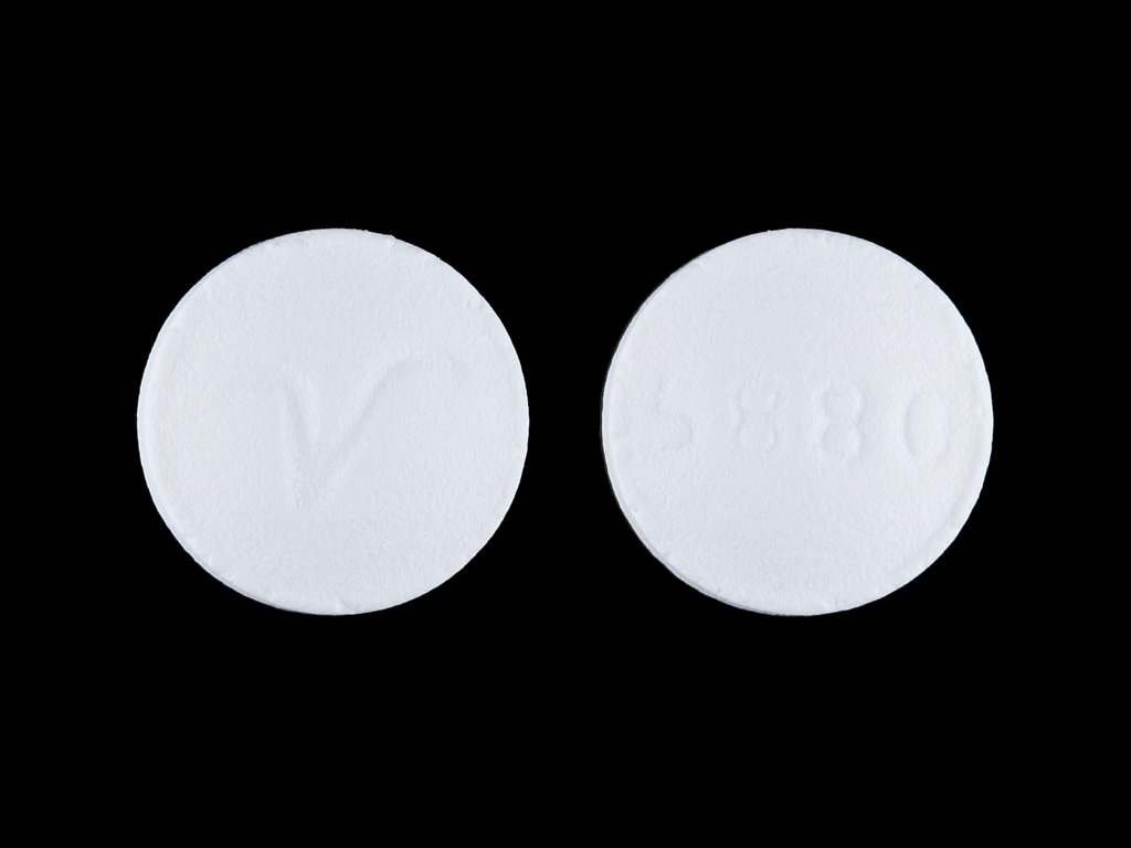 Pill Finder: 5880 V White Round - Medicine.com