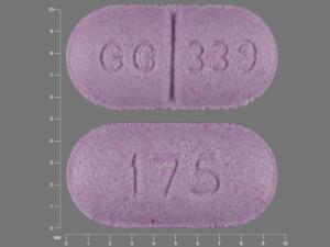 Pill Finder: GG 339 175 Purple Elliptical / Oval - Medicine.com