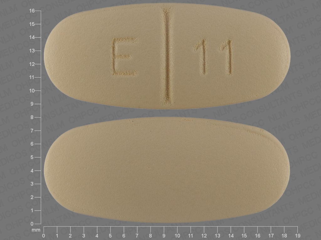 Pill Finder: E 11 Yellow Elliptical / Oval - Medicine.com