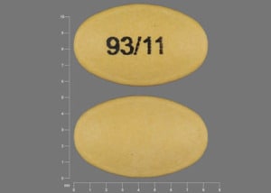 Pill Finder: 93/11 Yellow Elliptical / Oval - Medicine.com