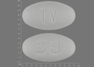 Pill Finder: TV 58 White Elliptical / Oval - Medicine.com
