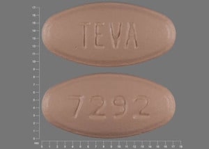Pill Finder: TEVA 7292 Peach Elliptical / Oval - Medicine.com