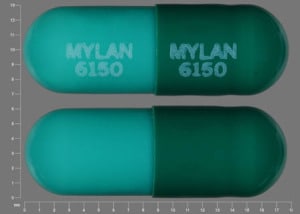 Pill Finder: MYLAN 6150 MYLAN 6150 Green Capsule-shape - Medicine.com