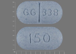Pill Finder: GG 338 150 Blue Elliptical / Oval - Medicine.com
