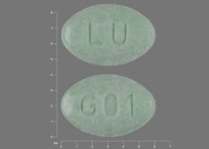 Pill Finder: LU G01 Green Elliptical / Oval - Medicine.com