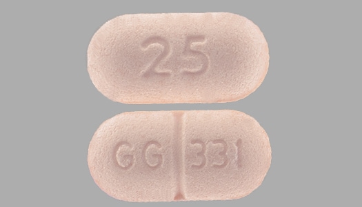 Pill Finder: GG 331 25 Orange Elliptical / Oval - Medicine.com