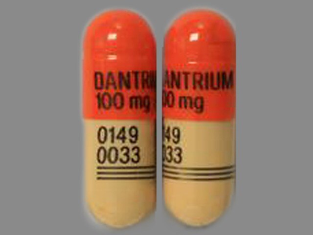 Pill Finder: DANTRIUM 100 mg 0149 0033 Orange Capsule-shape - Medicine.com