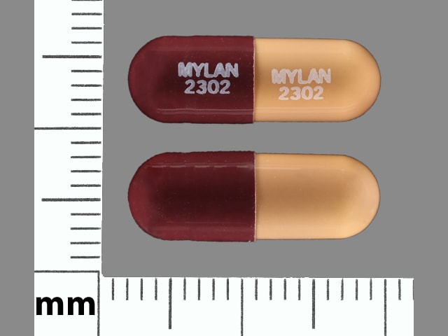 Pill Finder: MYLAN 2302 MYLAN 2302 Brown Capsule-shape - Medicine.com