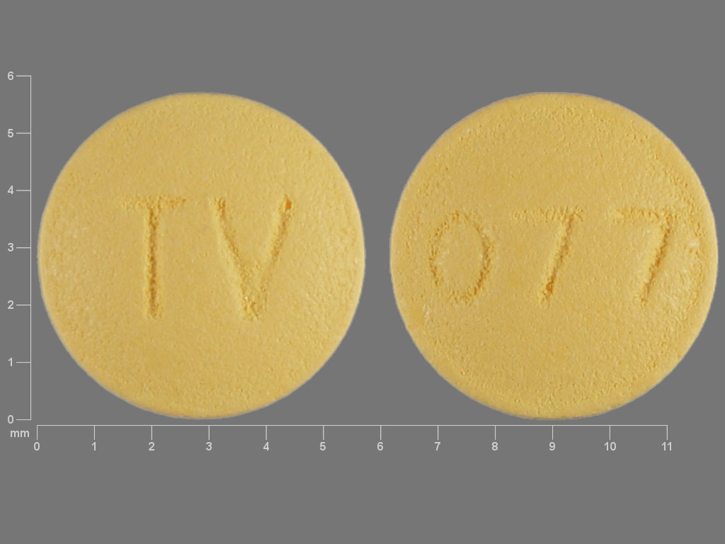 Pill Finder: TV 077 Yellow Round - Medicine.com