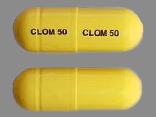 Pill Finder: CLOM 50 CLOM 50 Yellow Capsule-shape - Medicine.com