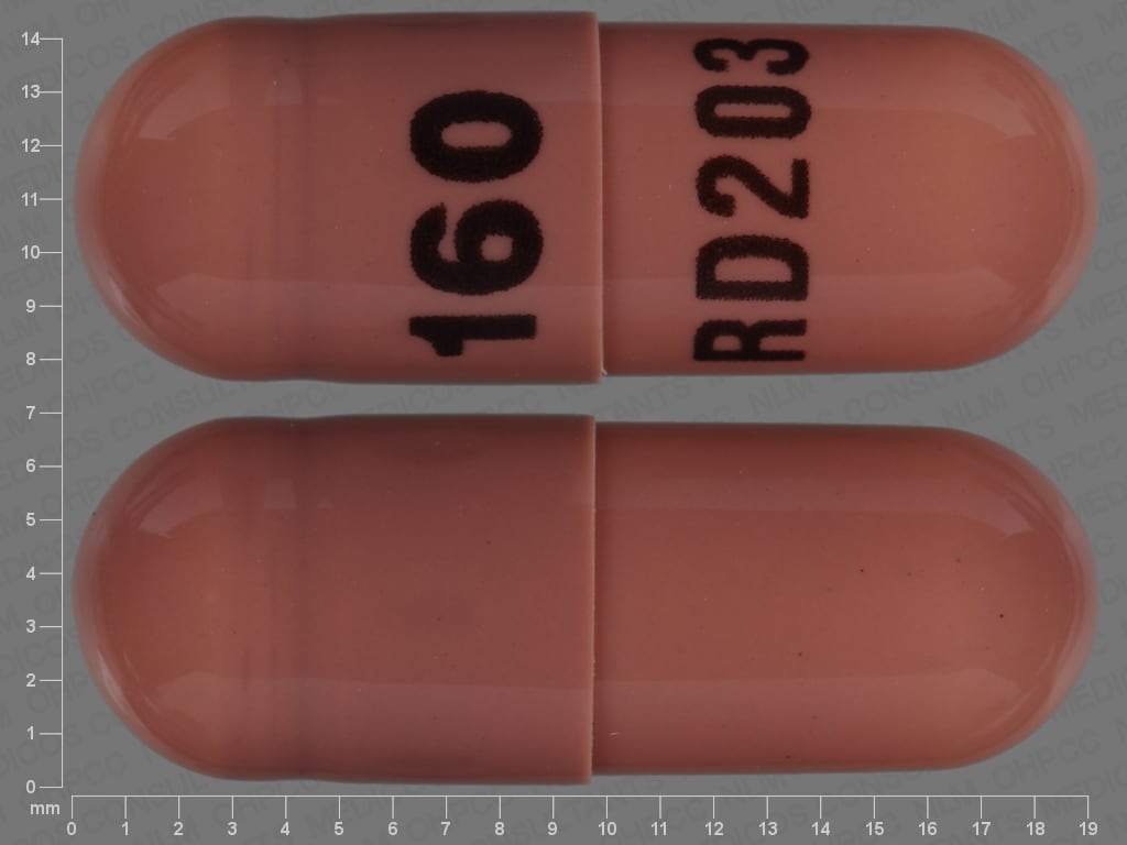 Pill Finder: 160 RD203 Brown Capsule-shape - Medicine.com