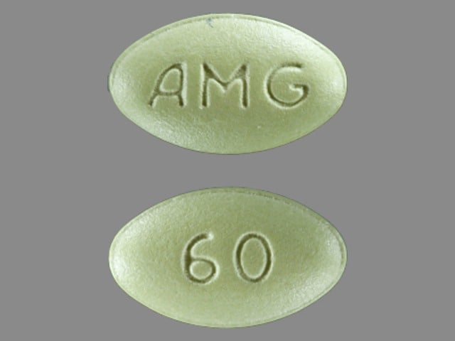 Pill Finder: AMG 60 Green Elliptical / Oval - Medicine.com