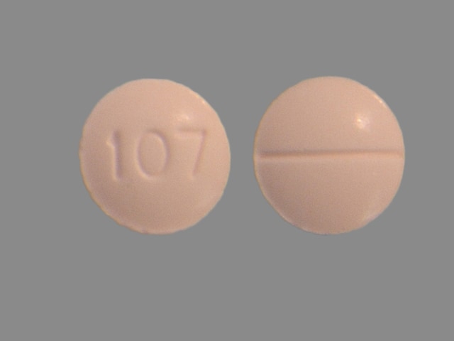 Pill Finder: 107 Peach Round - Medicine.com