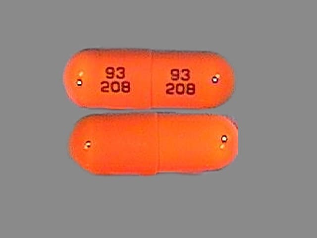 Pill Finder: 93 208 93 208 Orange Capsule-shape - Medicine.com