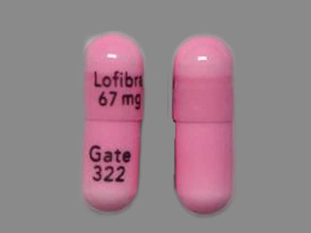 Pill Finder: Gate 322 Lofibra 67 mg Pink Capsule-shape - Medicine.com