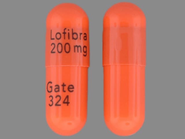Pill Finder: Lofibra 200 mg Gate 324 Orange Capsule-shape - Medicine.com