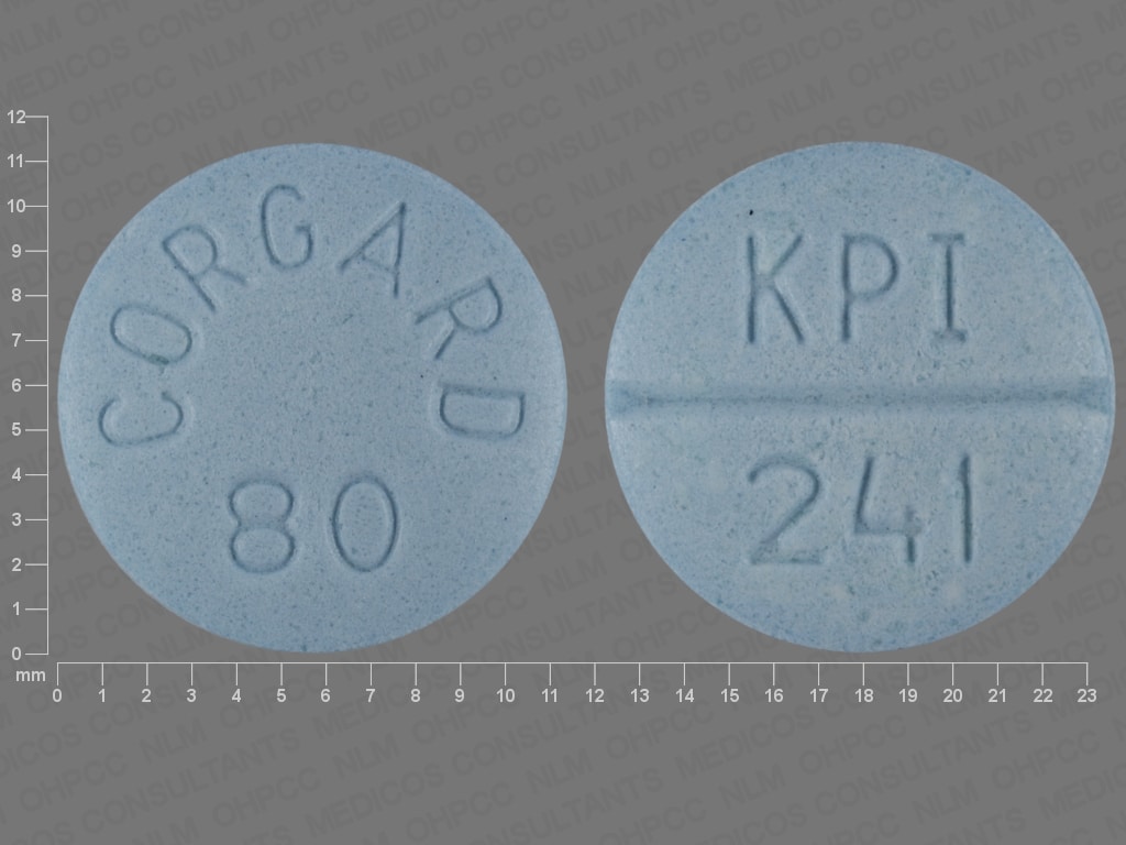 Pill Finder: CORGARD 80 KPI 241 Blue Round - Medicine.com