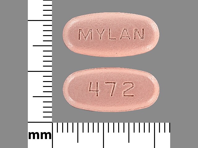 Pill Finder: MYLAN 472 Pink Elliptical / Oval - Medicine.com