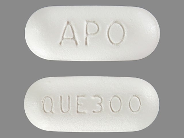 Pill Finder: APO QUE300 White Capsule-shape - Medicine.com