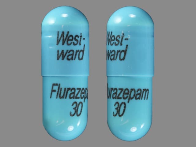 Pill Finder: West-ward Flurazepam 30 Blue Capsule-shape - Medicine.com