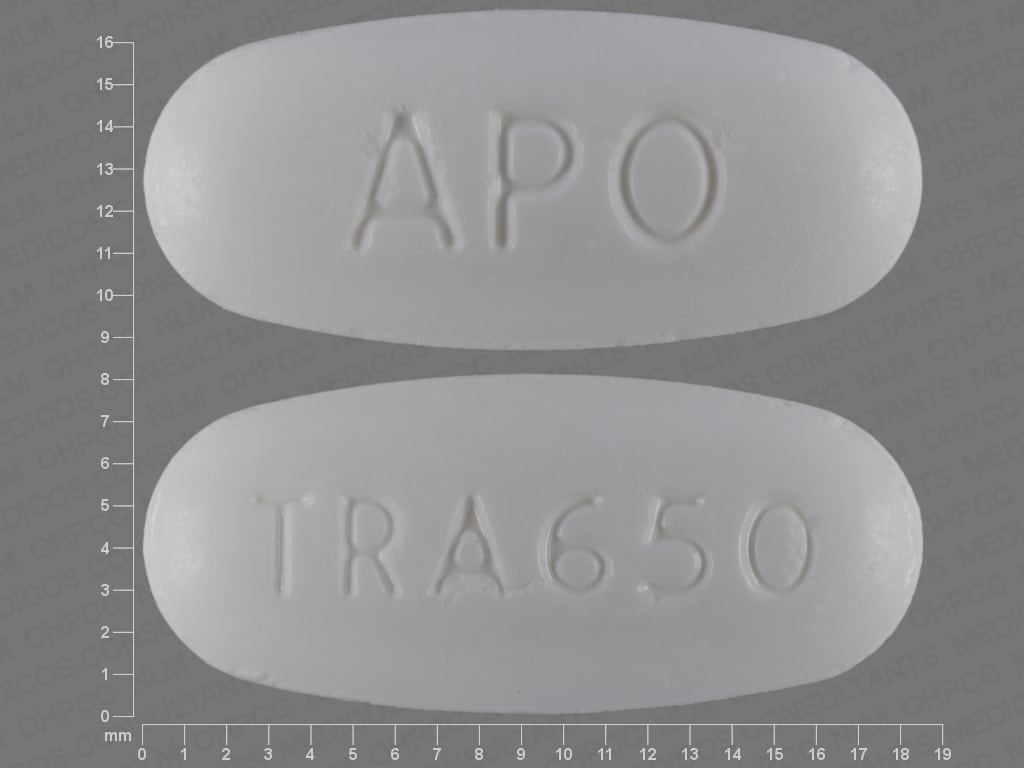 Pill Finder: APO TRA 650 White Elliptical / Oval - Medicine.com