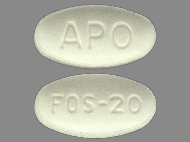 Pill Finder: APO FOS-20 White Elliptical / Oval - Medicine.com