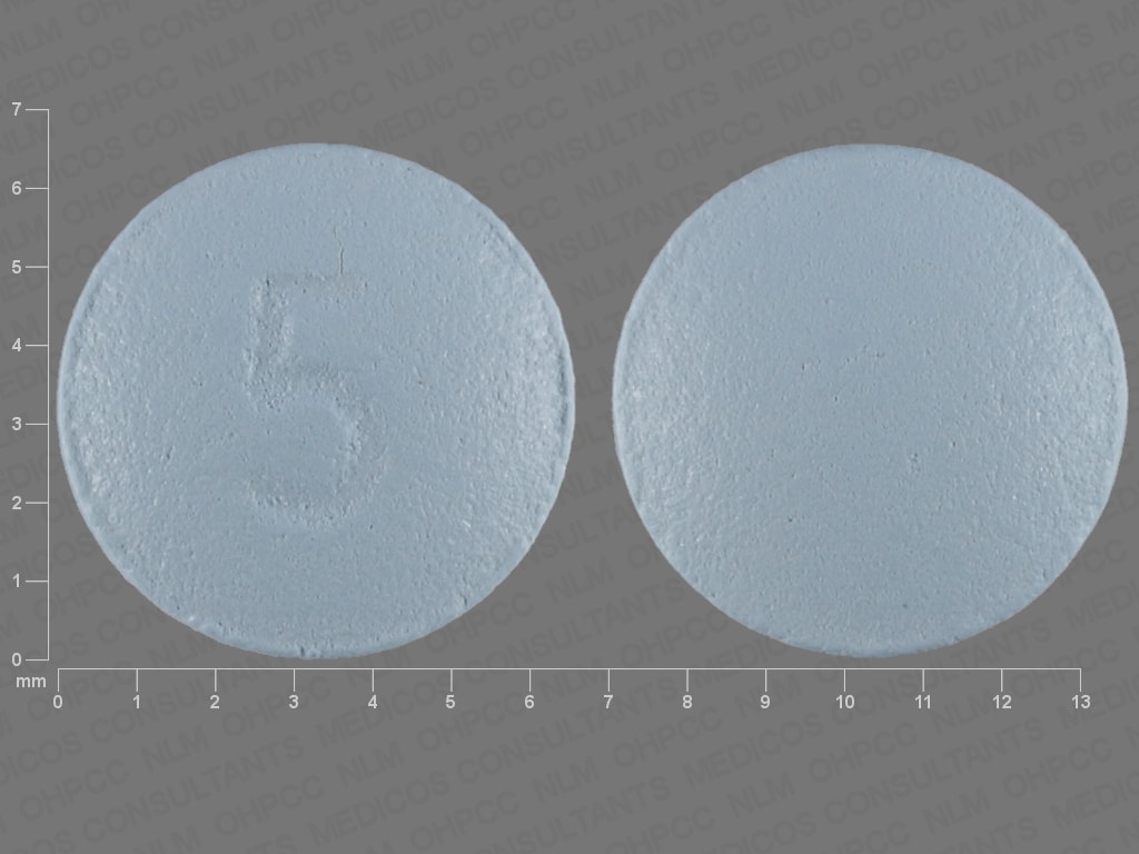 Pill Finder: 5 Blue Round - Medicine.com
