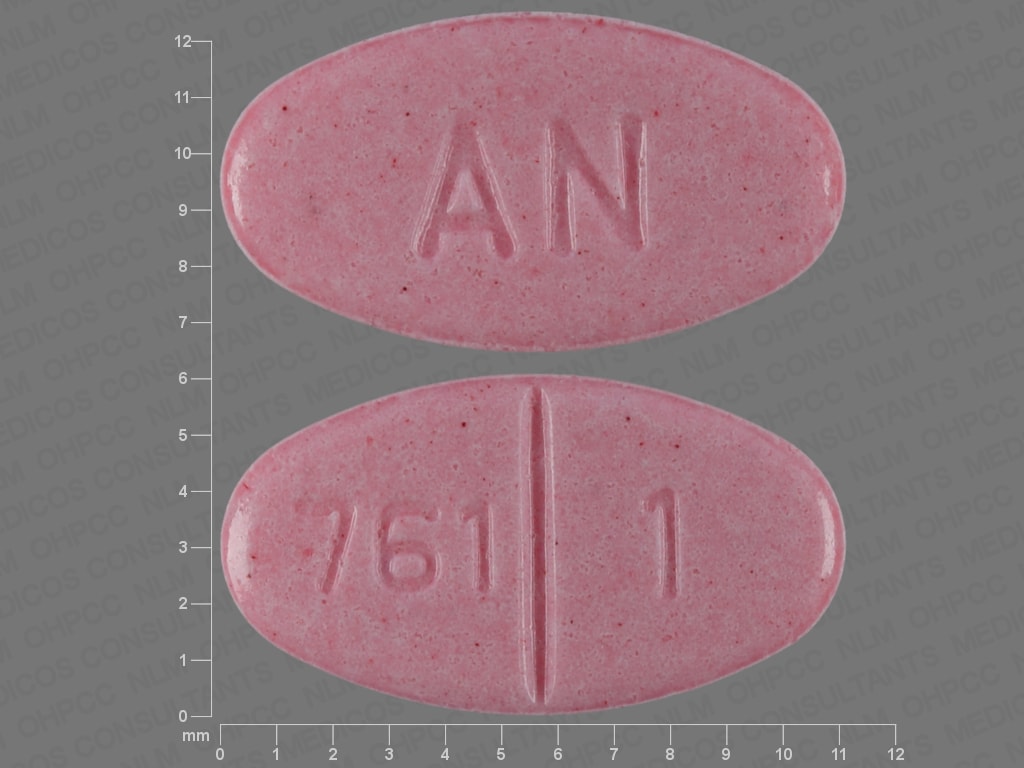 Pill Finder: AN 761 1 Pink Elliptical / Oval - Medicine.com