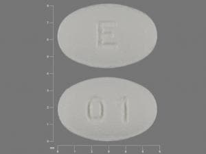 Pill Finder: E 01 White Elliptical / Oval - Medicine.com