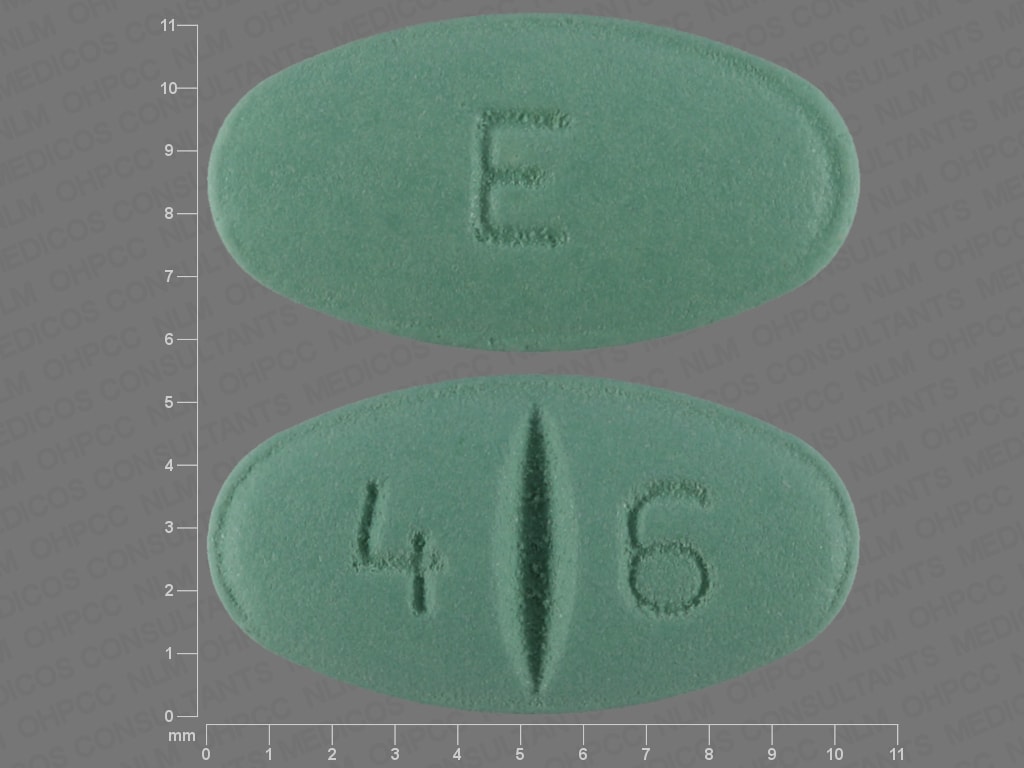 Pill Finder: E 46 Green Elliptical / Oval - Medicine.com