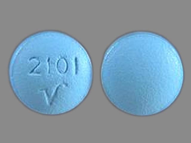 Pill Finder: V 2101 Blue Round - Medicine.com