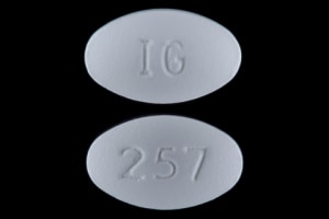 Pill Finder: IG 257 White Elliptical / Oval - Medicine.com